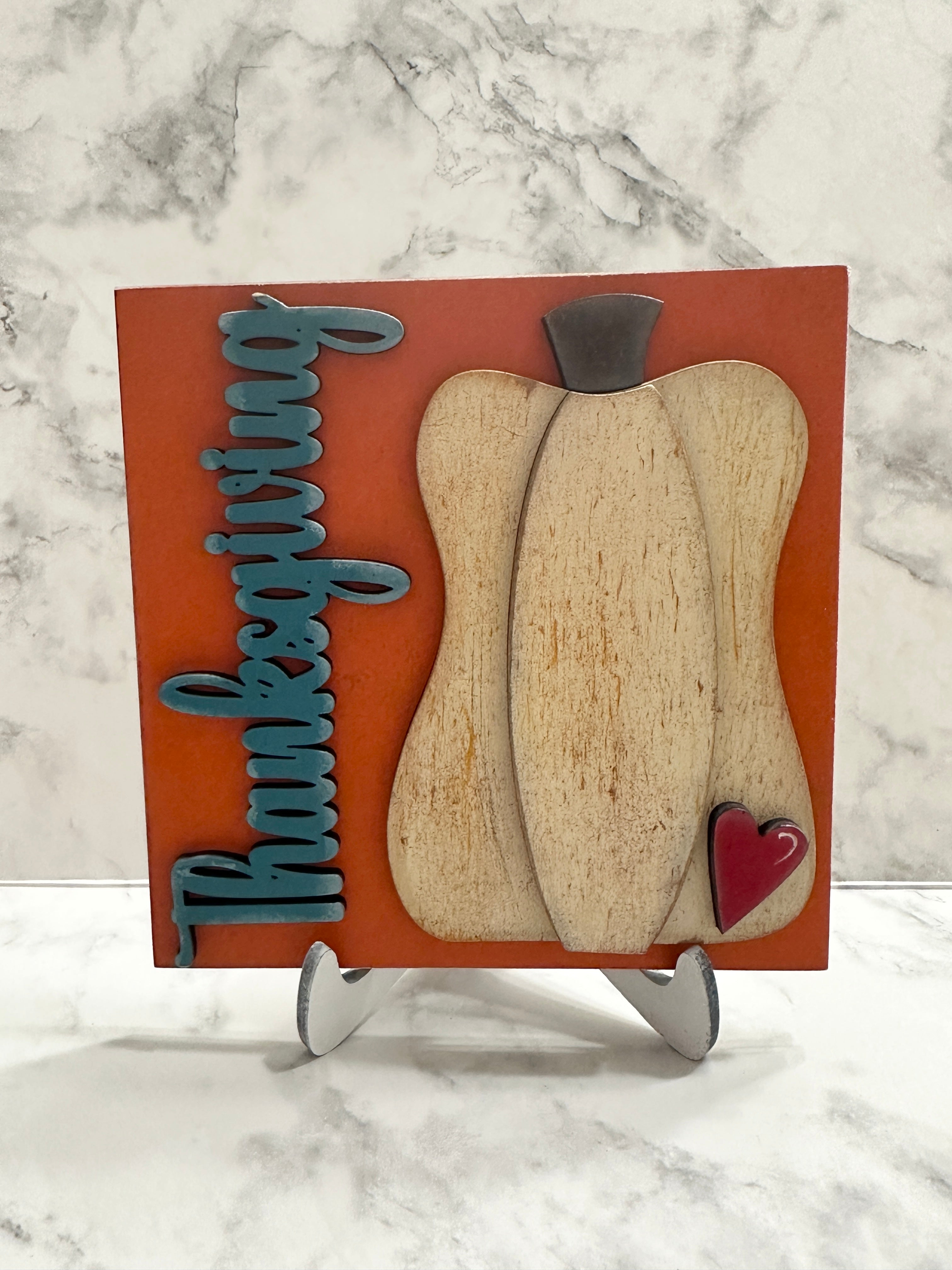 Tile - Thanksgiving pumpkin w/heart – Detroit Dingo Design