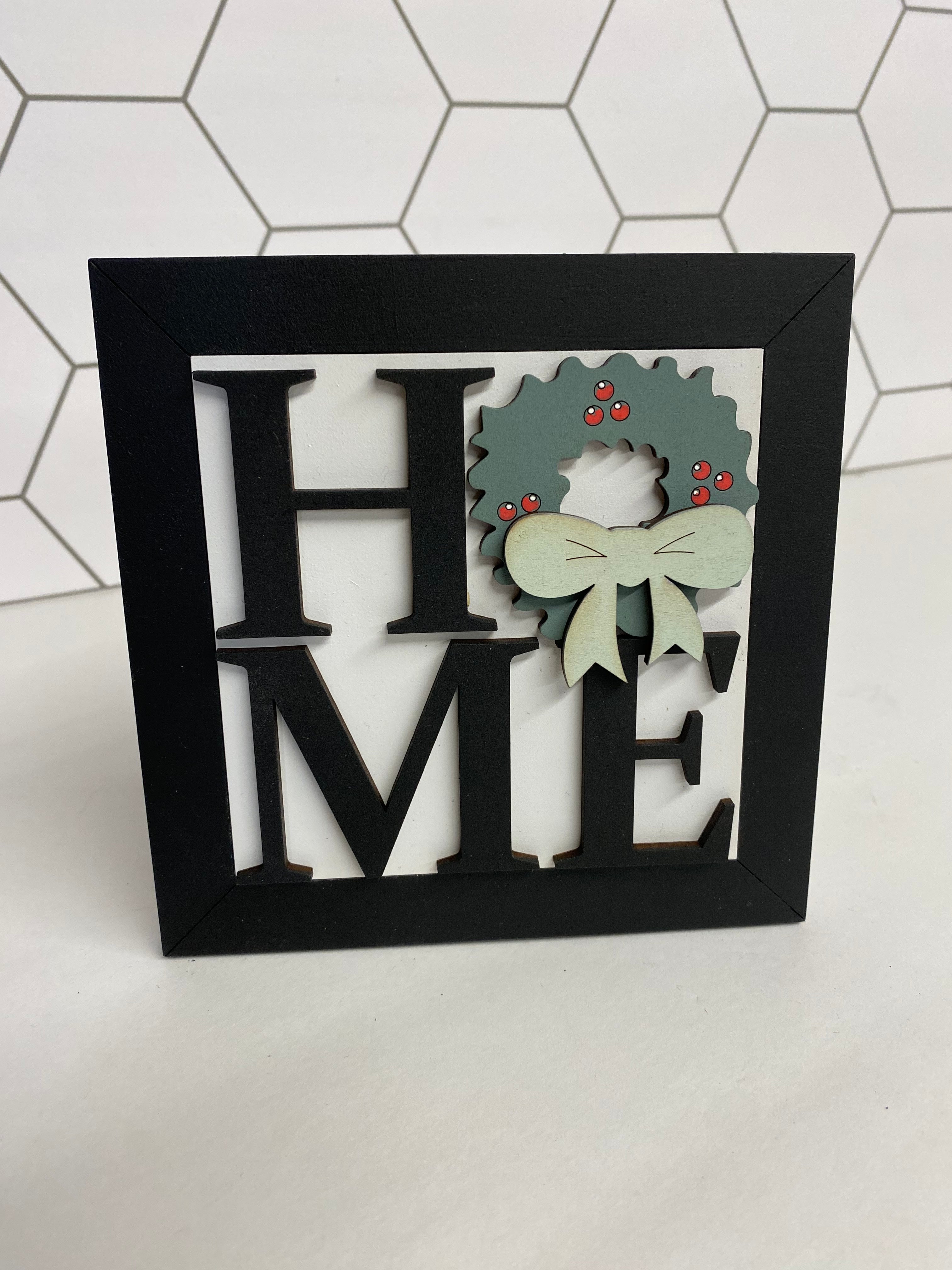 Tile Home w/wreath – Detroit Dingo Design